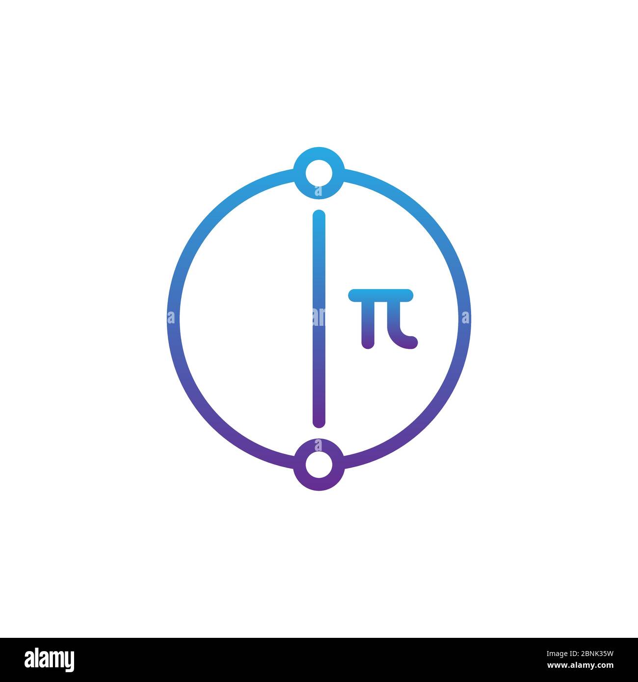 circle diameter vector icon symbol education isolated on white ...