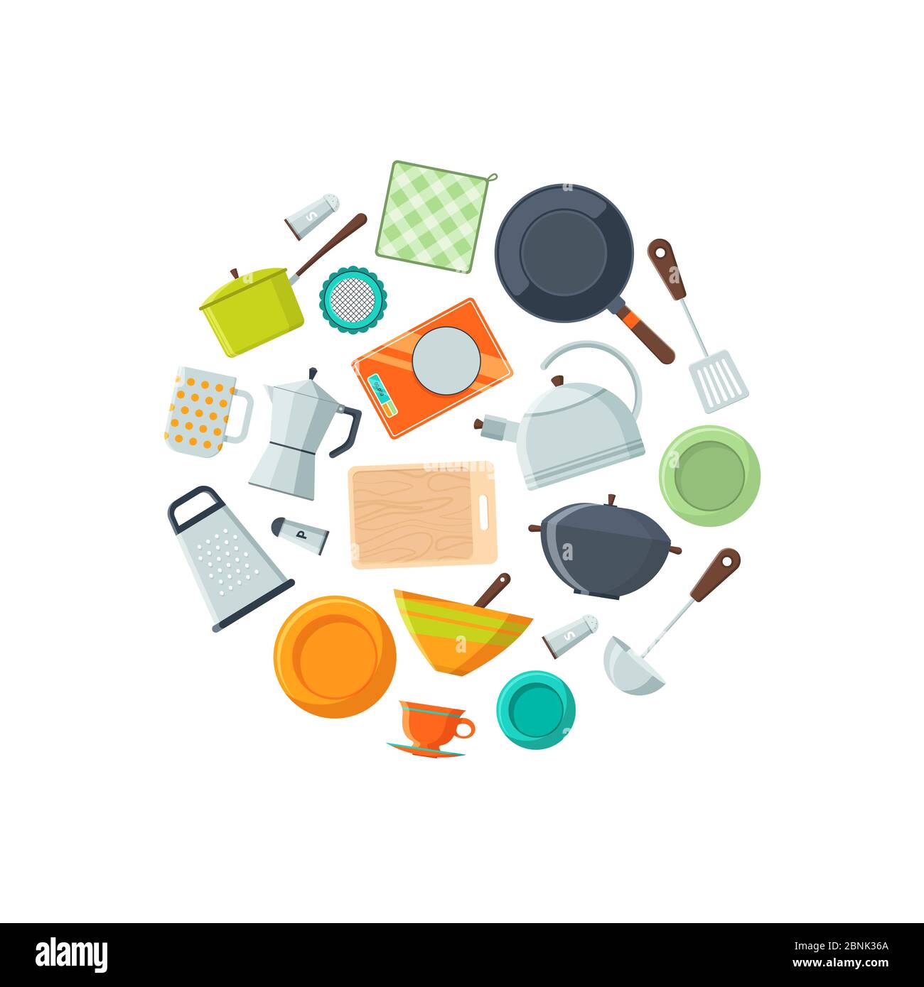 Vector kitchen utensils flat icons Stock Vector Image & Art - Alamy