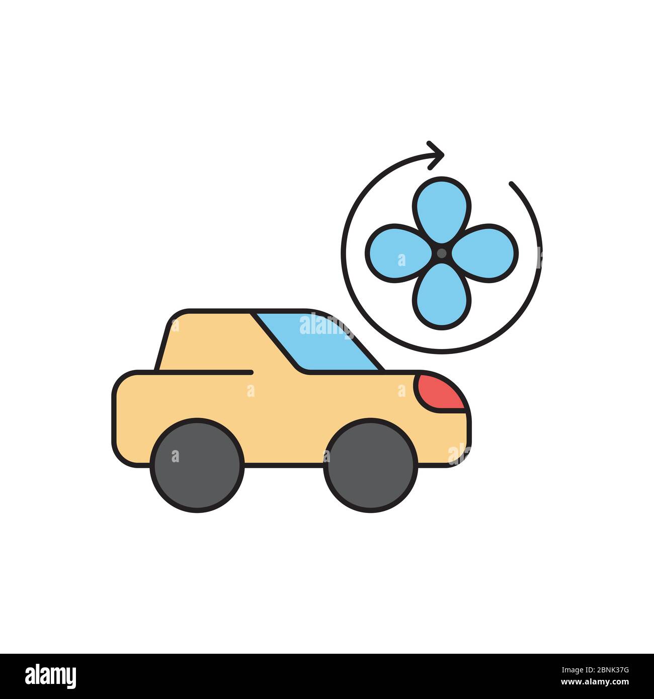 Car ventilation system vector icon symbol isolated on white background ...