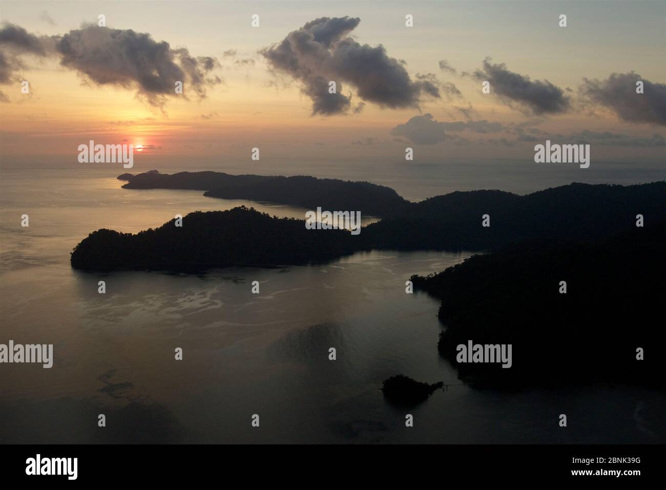 Sunset over the sea off the Western tip of Batanta Island. The Sagewin ...