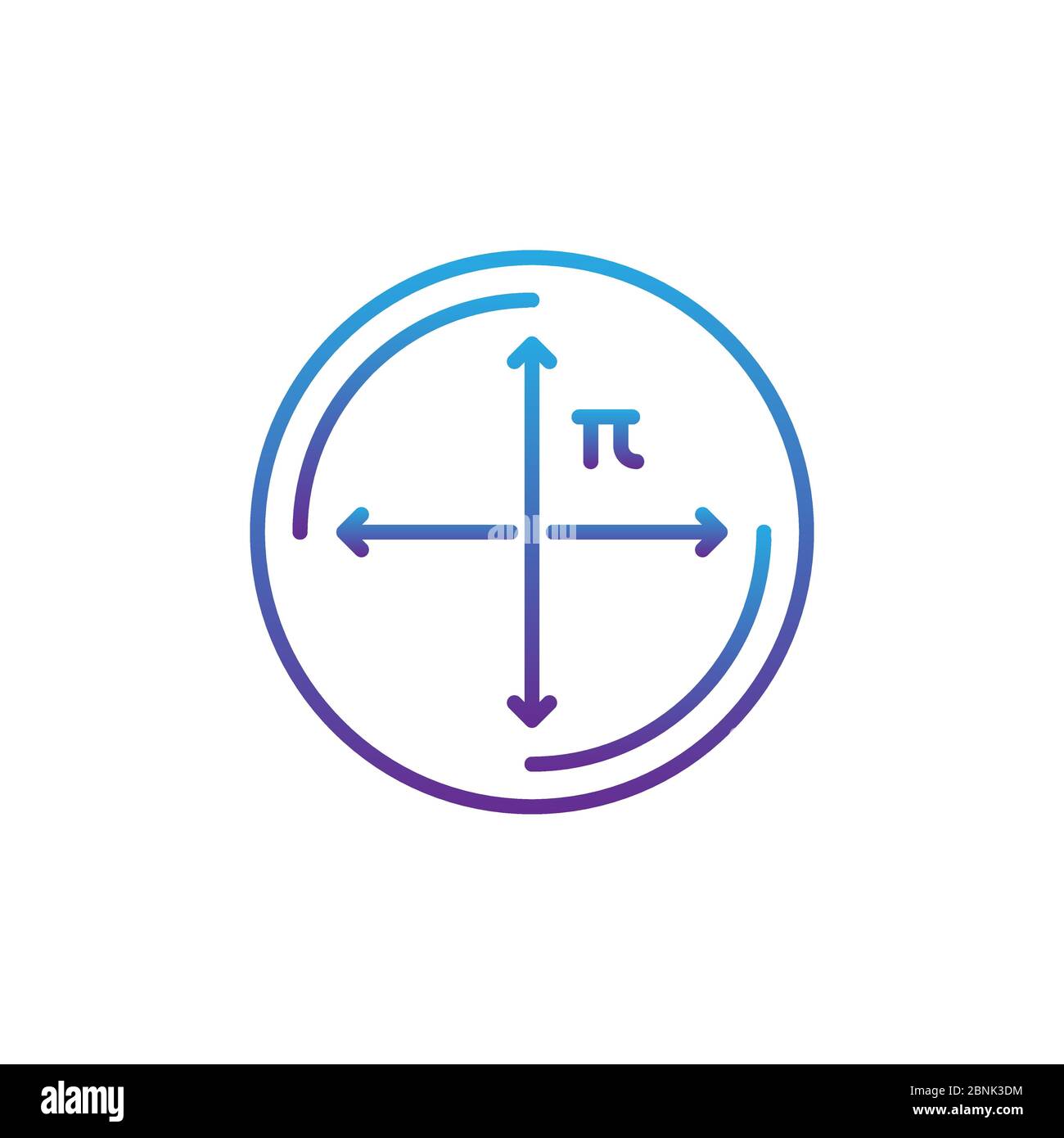 circle diameter vector icon symbol education isolated on white ...