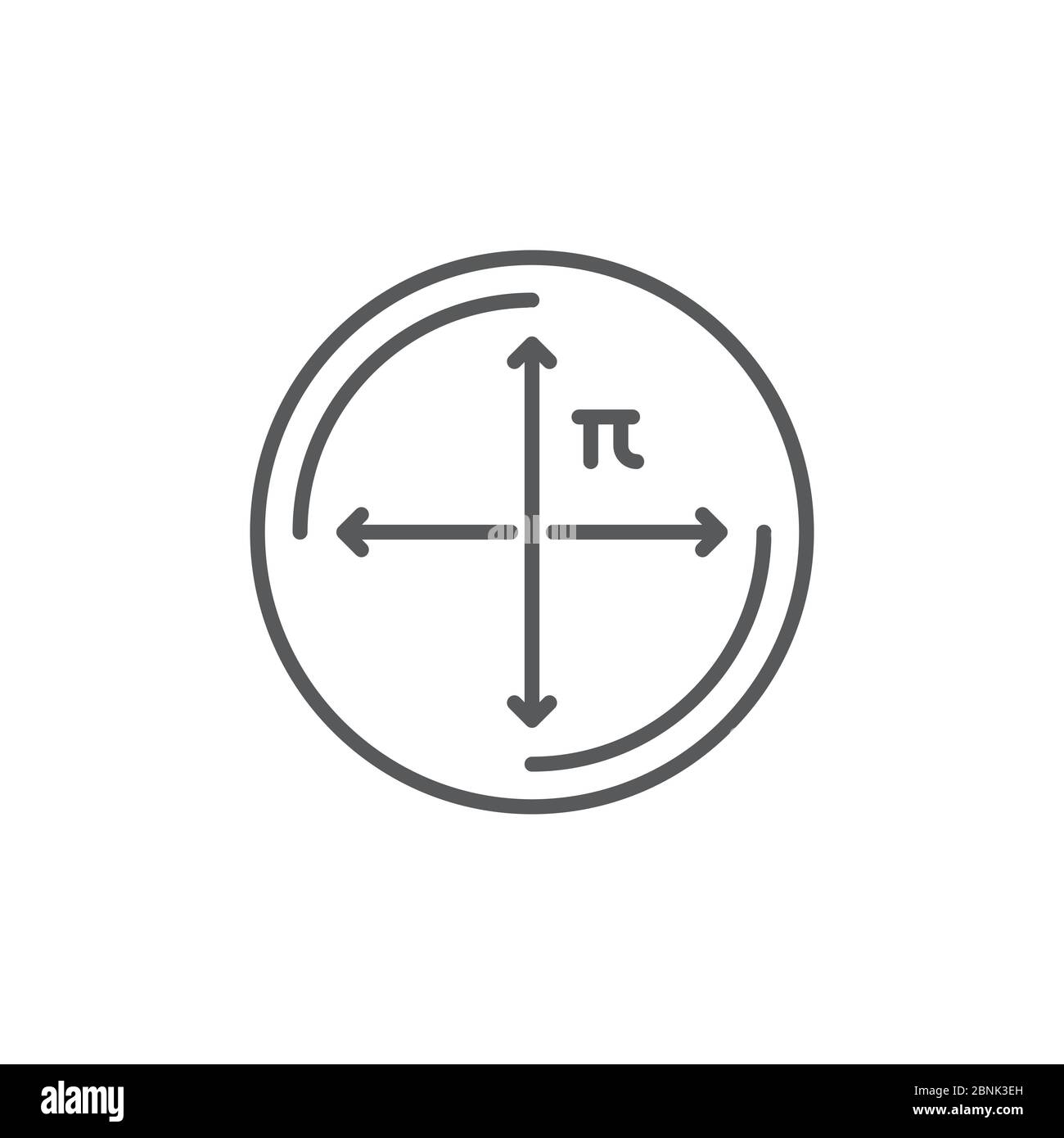 circle diameter vector icon symbol education isolated on white ...