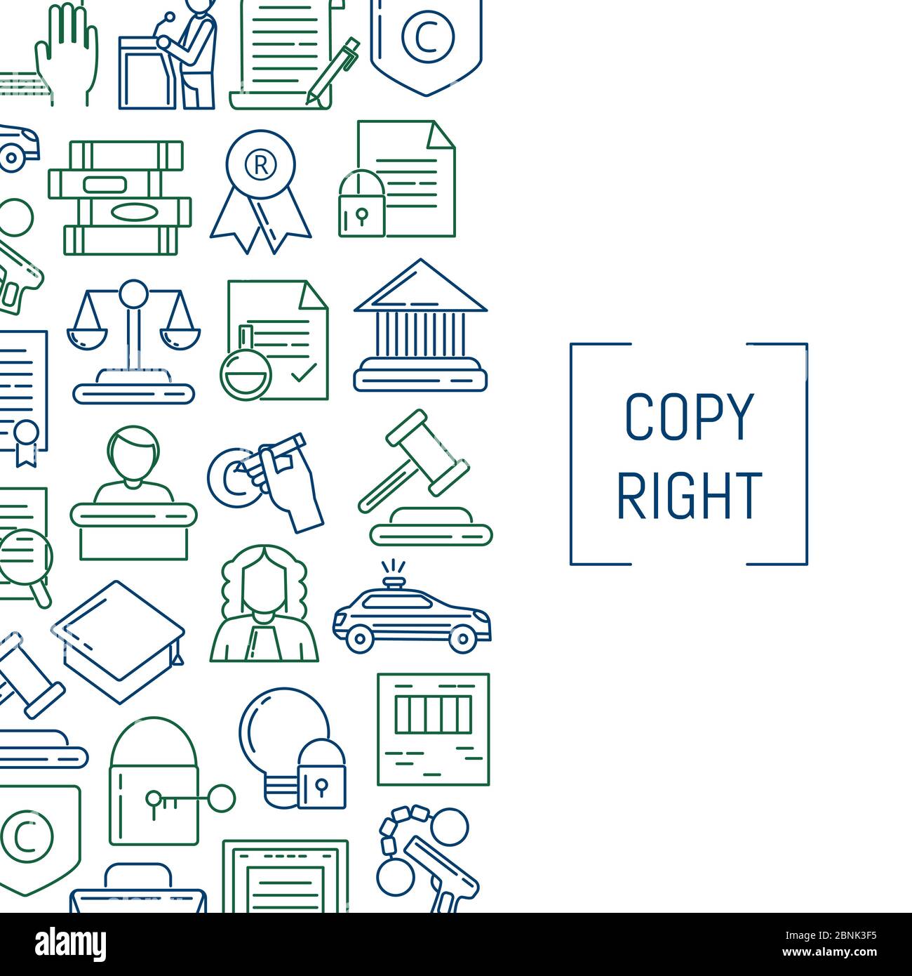 Vector linear style copyright elements illustration Stock Vector Image ...