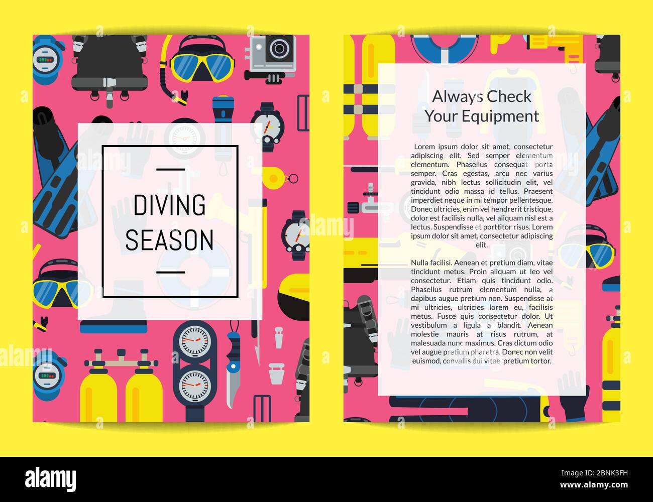 Vector card or brochure template for underwater diving Stock Vector ...