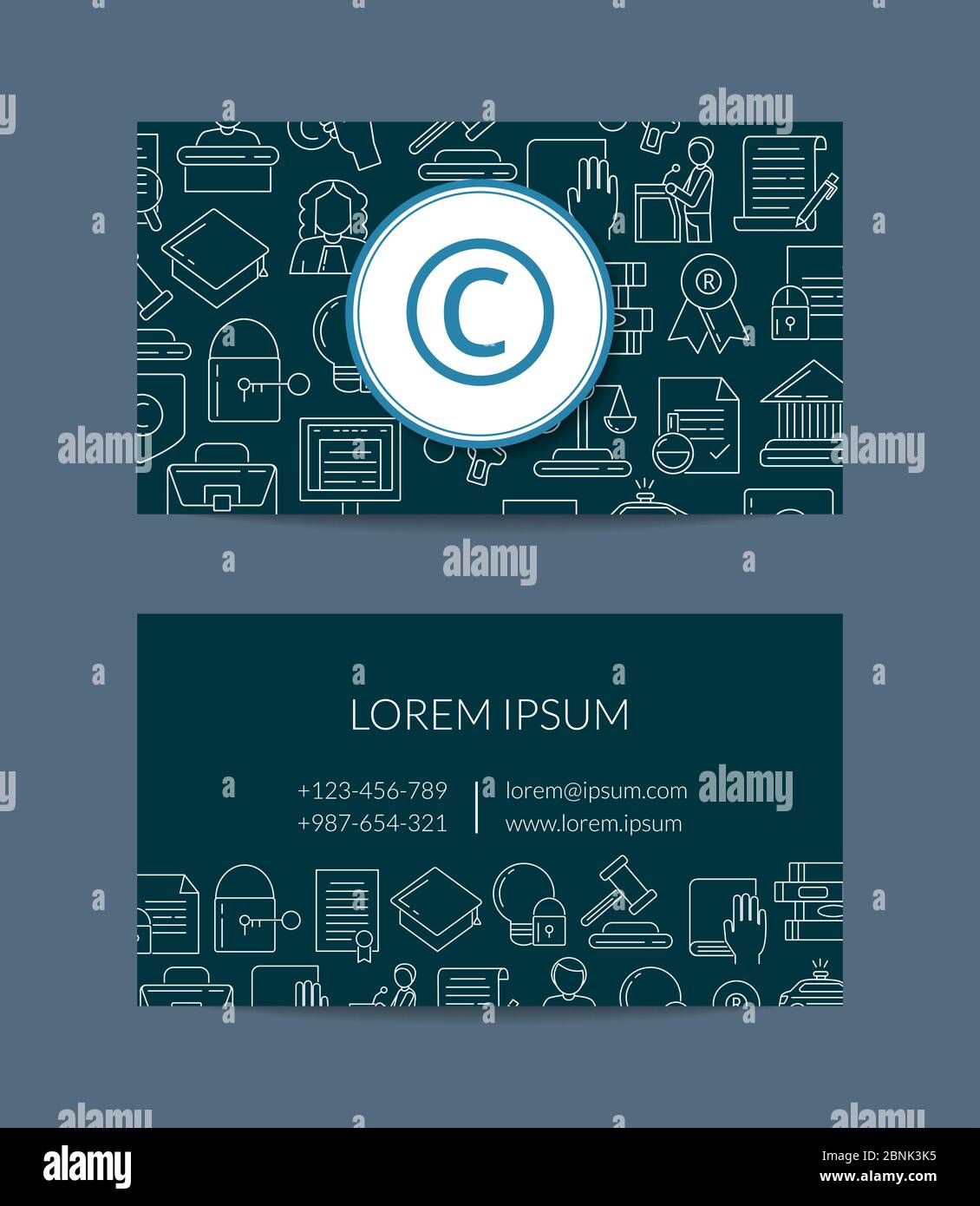 Vector linear style copyright business card Stock Vector Image & Art ...