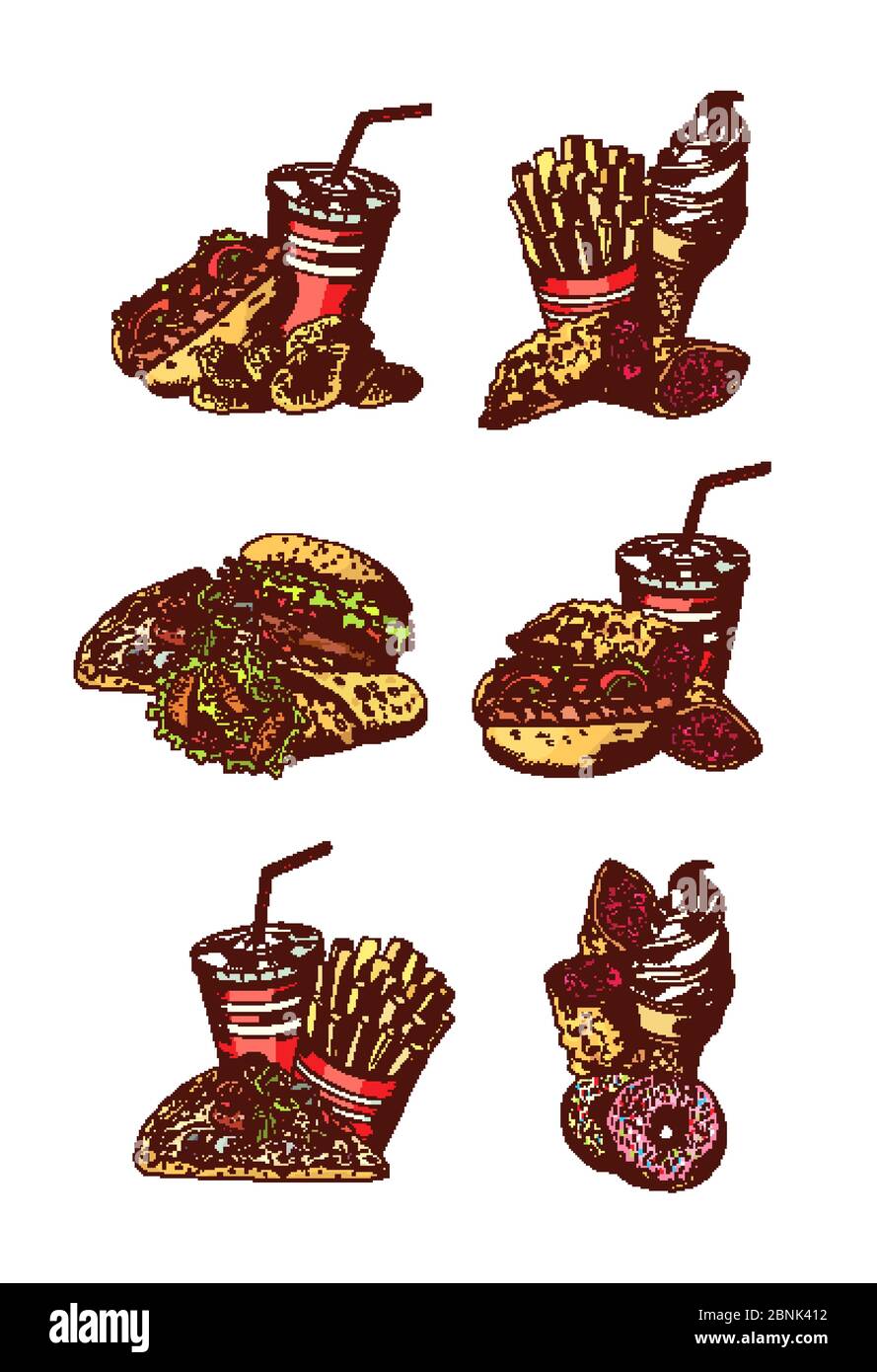 Restaurant hand fastfood hamburger Stock Vector Images - Alamy