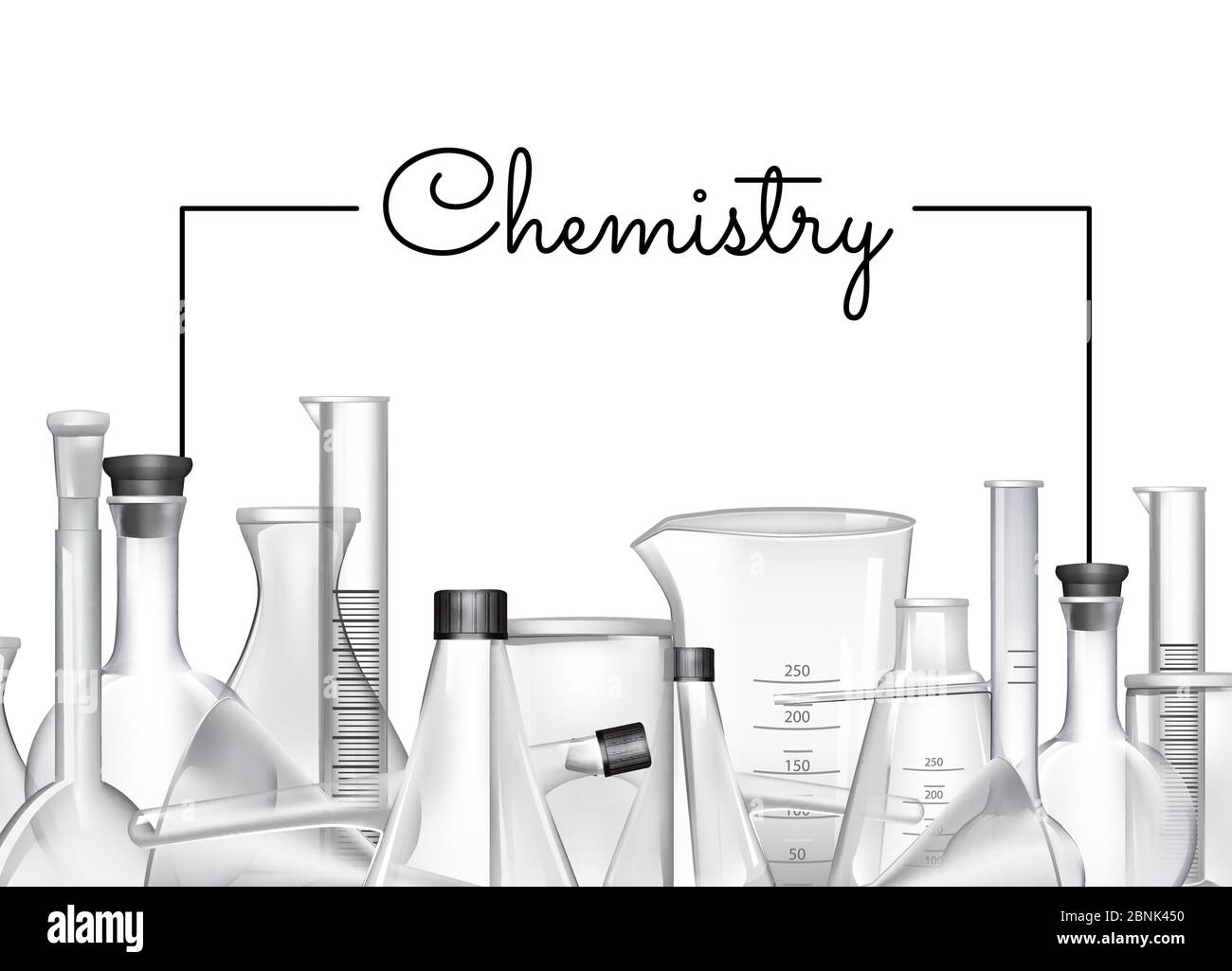 Vector background with place for text and chemical laboratory glass ...