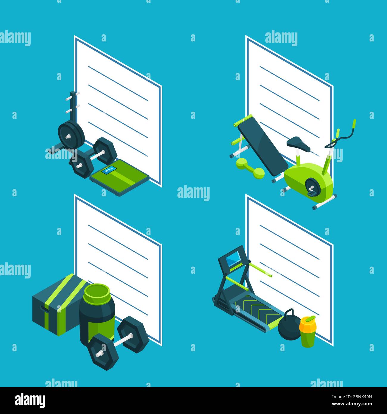 Vector isometric gym stickers Stock Vector Image & Art - Alamy