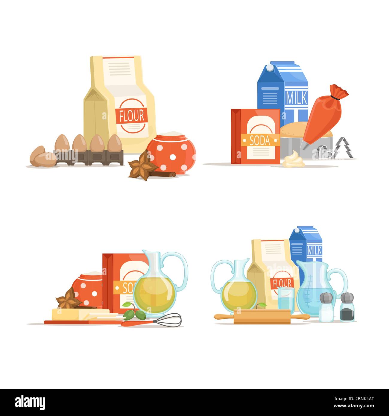 Vector cartoon cooking ingridients or groceries pile Stock Vector Image ...