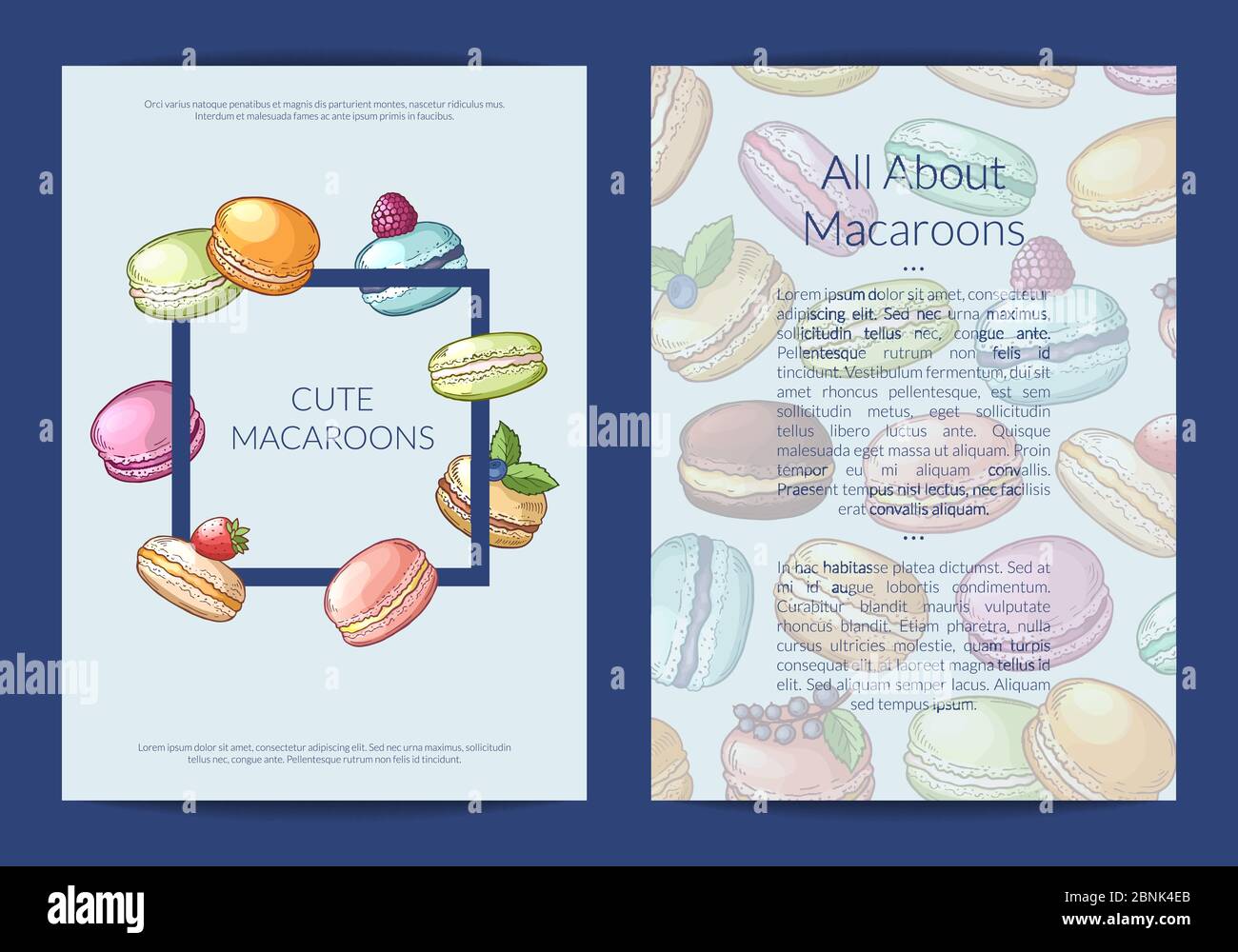Vector card, flyer or brochure template for sweet or pastry shop with ...