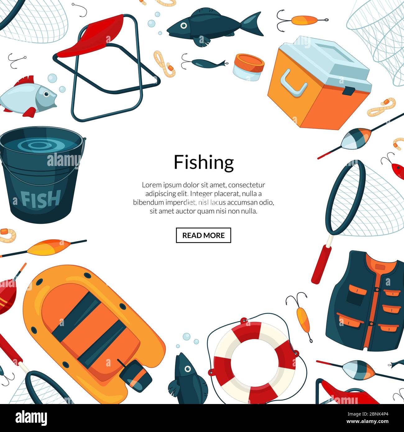 Vector background fishing equipment Stock Vector Image & Art - Alamy