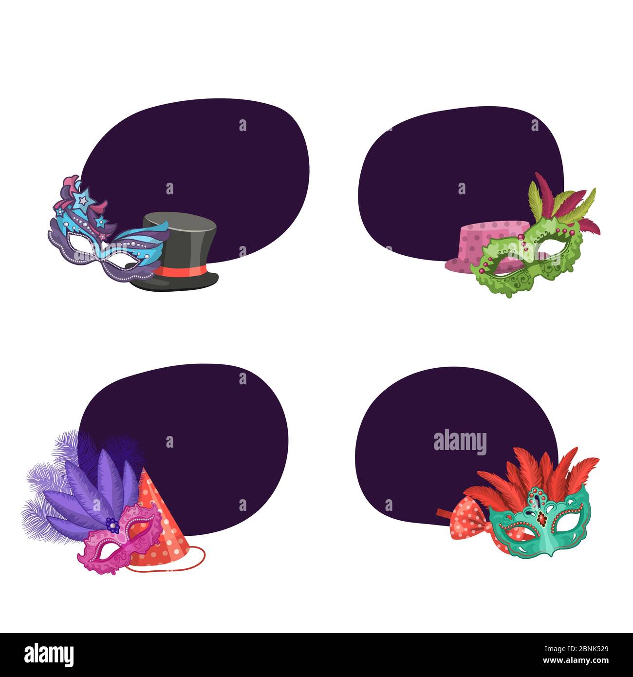 Vector set of stickers masks and party Stock Vector Image & Art - Alamy