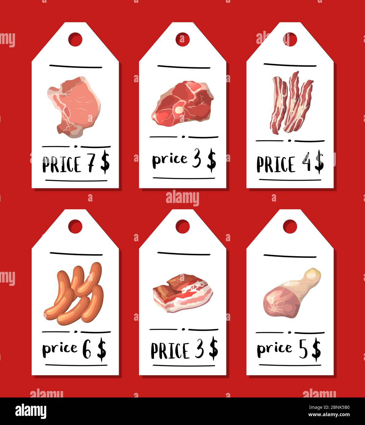 Vector cartoon meat elements sale tags Stock Vector Image & Art - Alamy