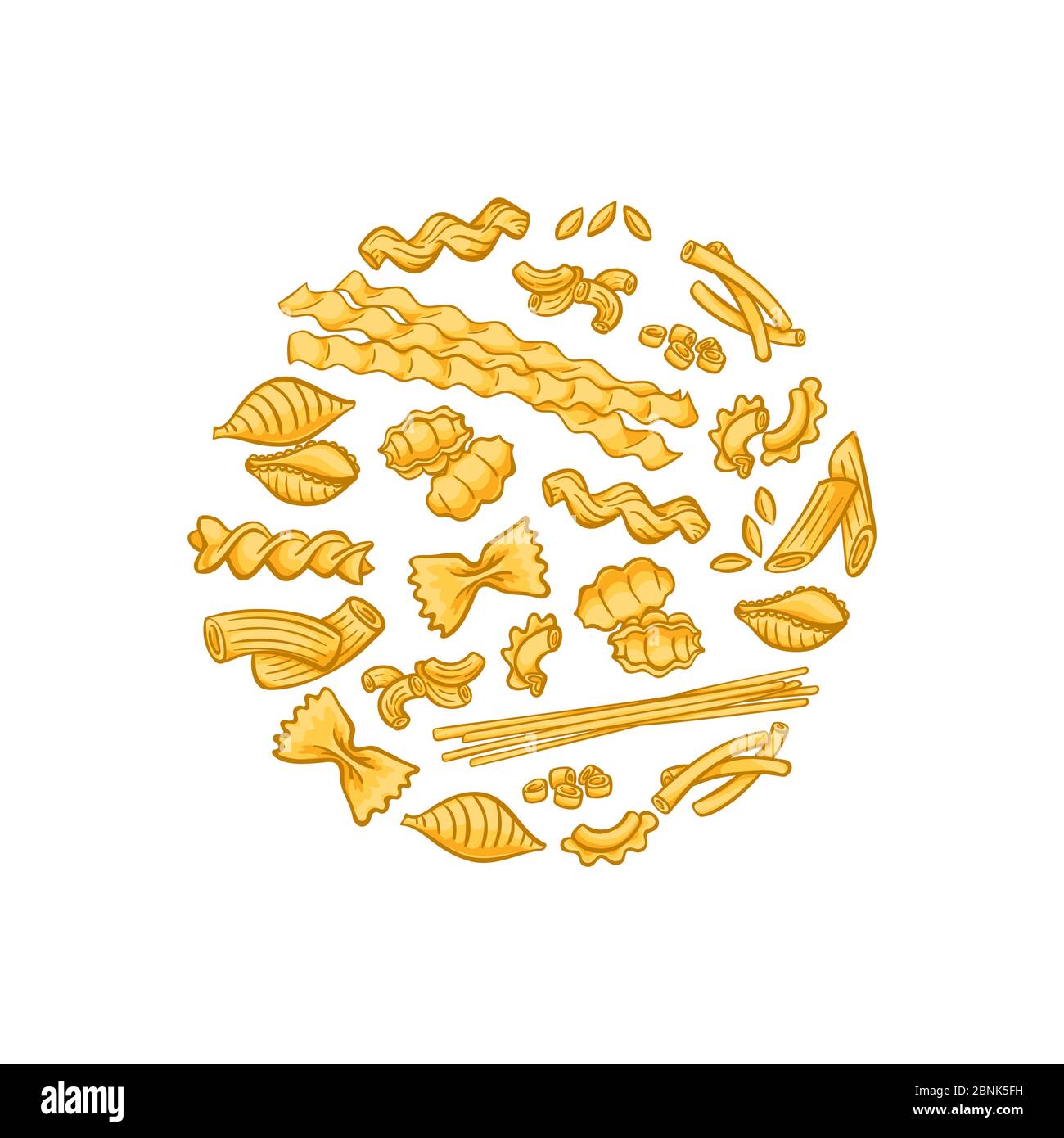 Vector cartoon pasta types concept illustration Stock Vector Image ...
