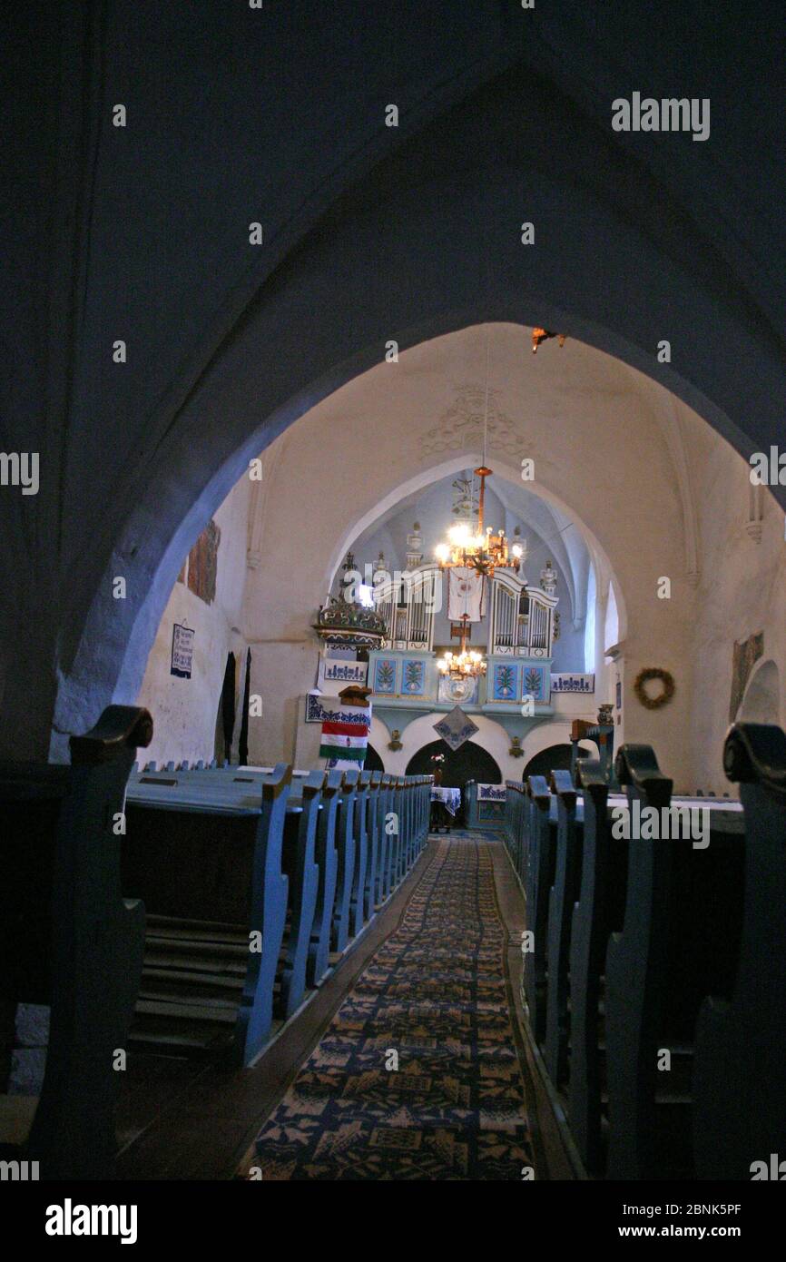 Harghita County, Romania. Interior of the fortified Darjiu Church, a ...