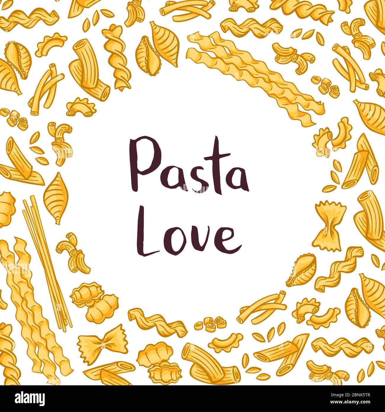 Vector pasta elements background illustration with plain space for text ...