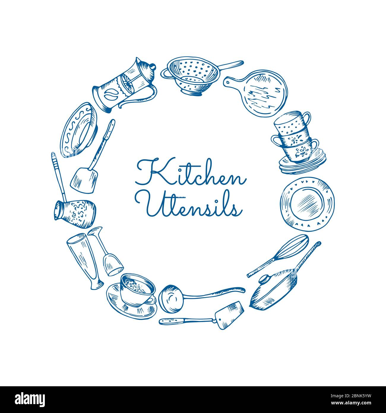 Vector kitchen utensils in circle form Stock Vector Image & Art - Alamy