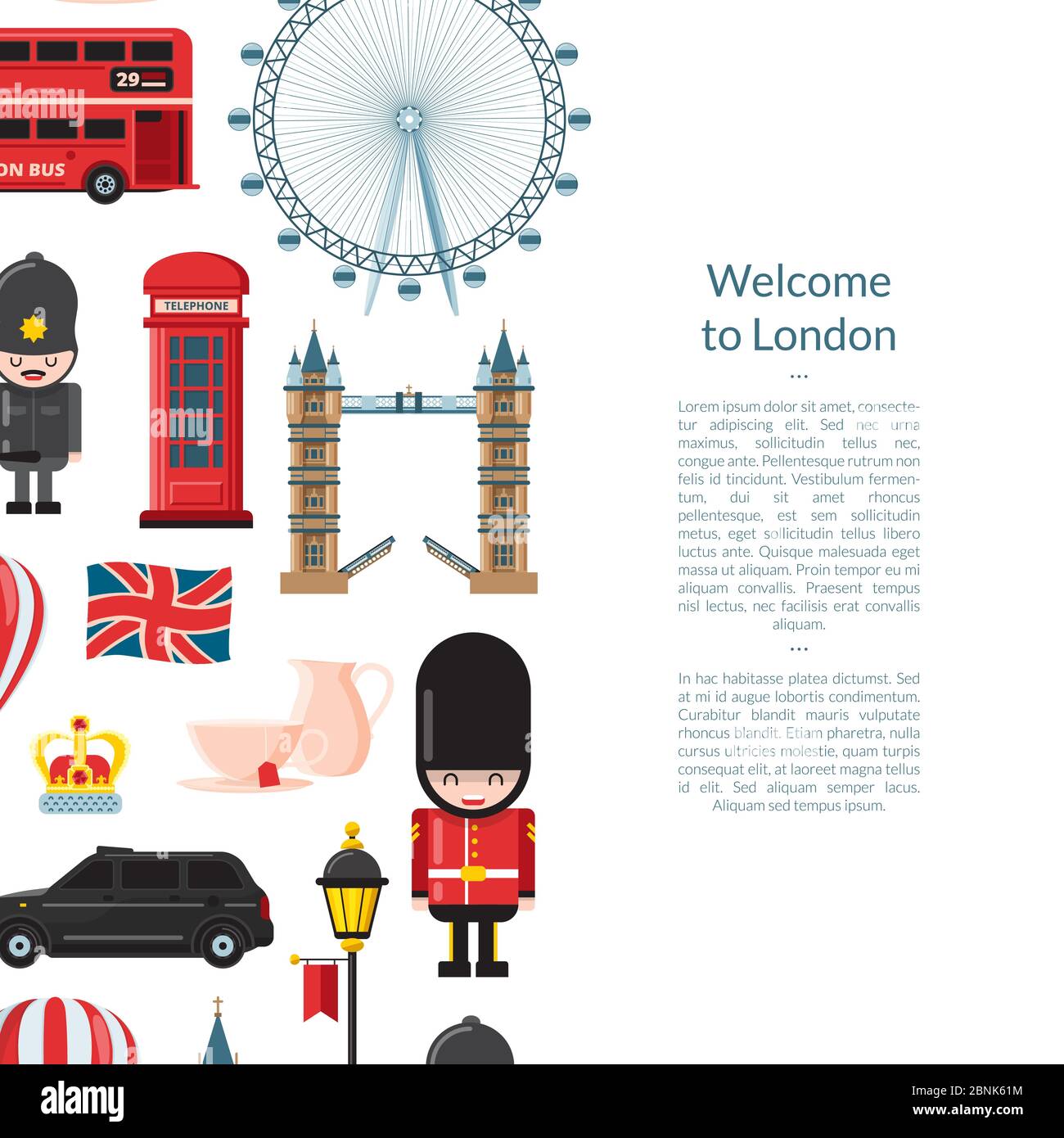 Vector cartoon London sights banner Stock Vector Image & Art - Alamy