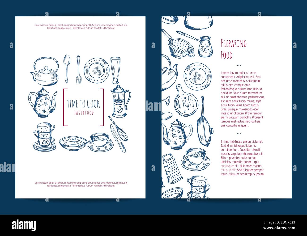 Vector card, flyer or brochure template for kitchen Stock Vector Image ...