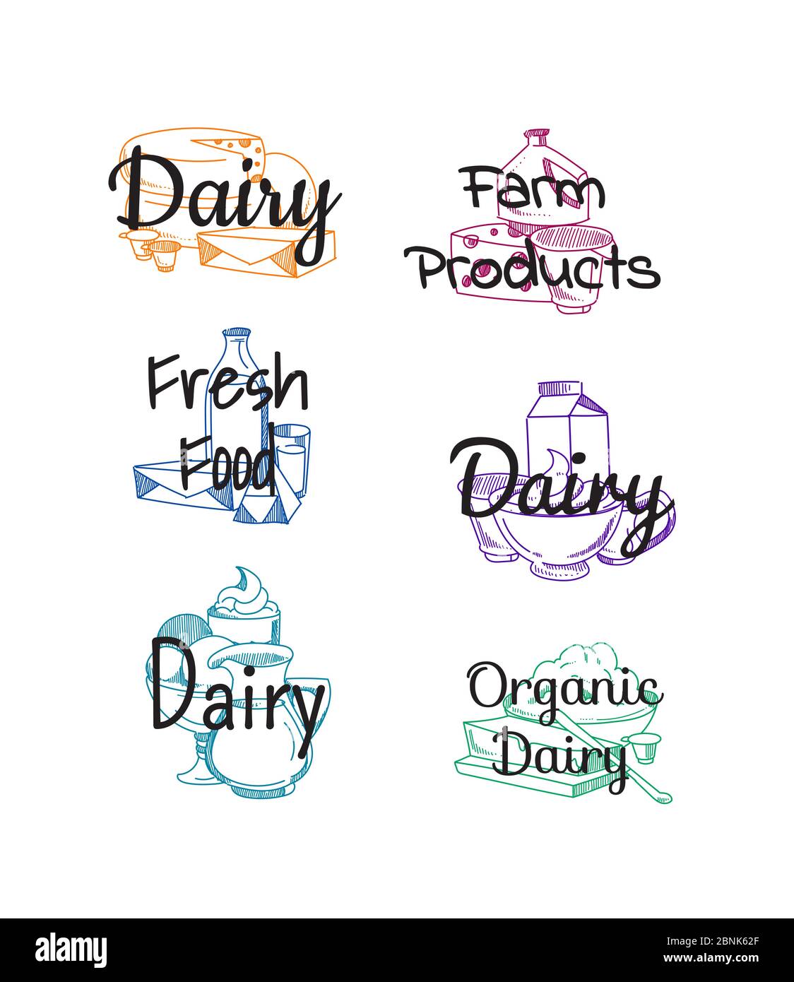 Vector piles of milk products Stock Vector Image & Art - Alamy