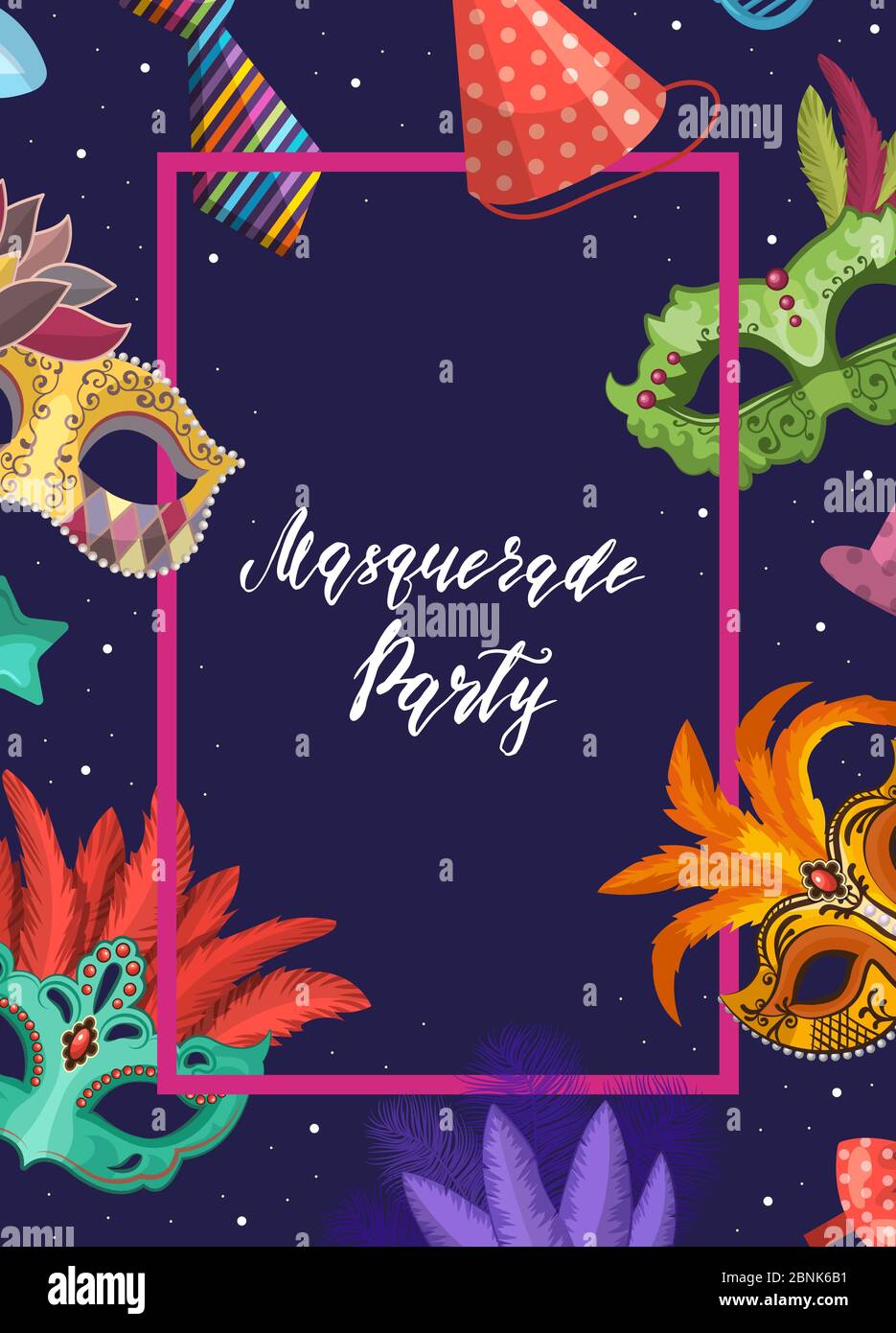 Vector frame with masks and party Stock Vector Image & Art - Alamy
