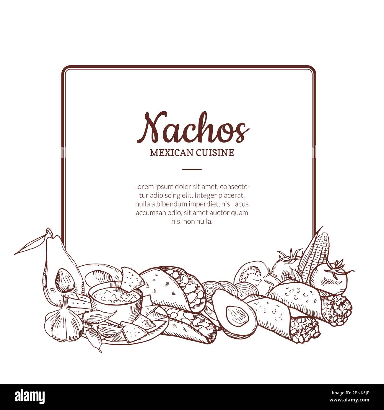 Vector sketched mexican food elements Stock Vector Image & Art - Alamy