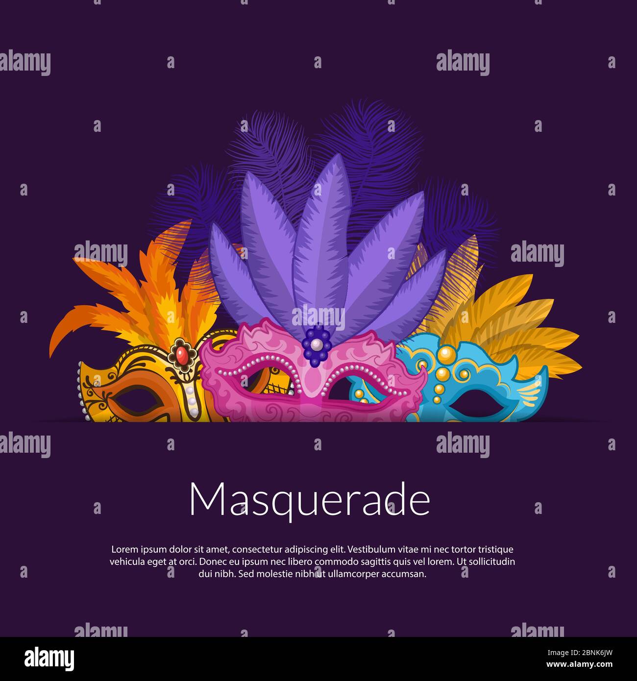 Vector carnival masks illustration Stock Vector Image & Art - Alamy
