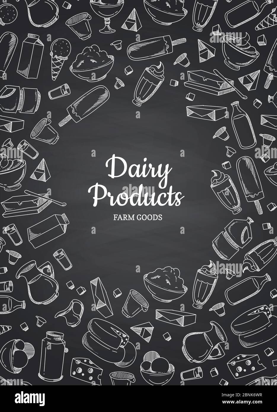 Vector vertical illustration of dairy products Stock Vector Image & Art ...