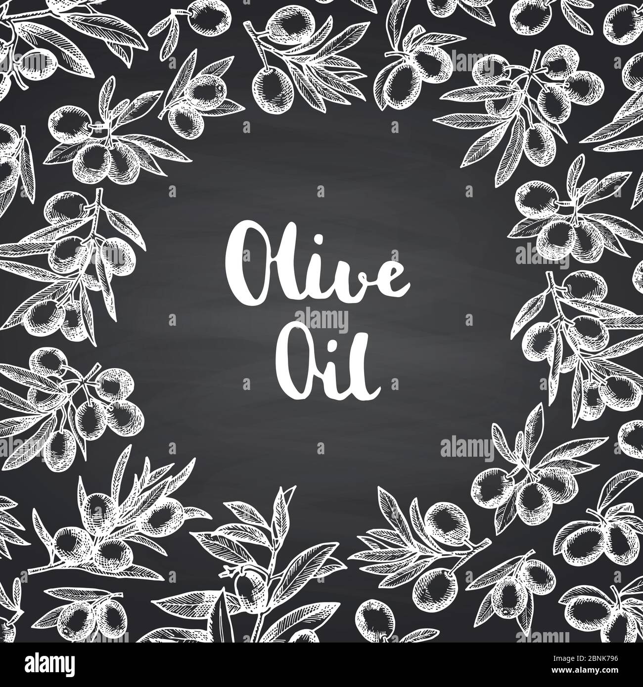 Vector hand drawn olive branches background Stock Vector Image & Art ...