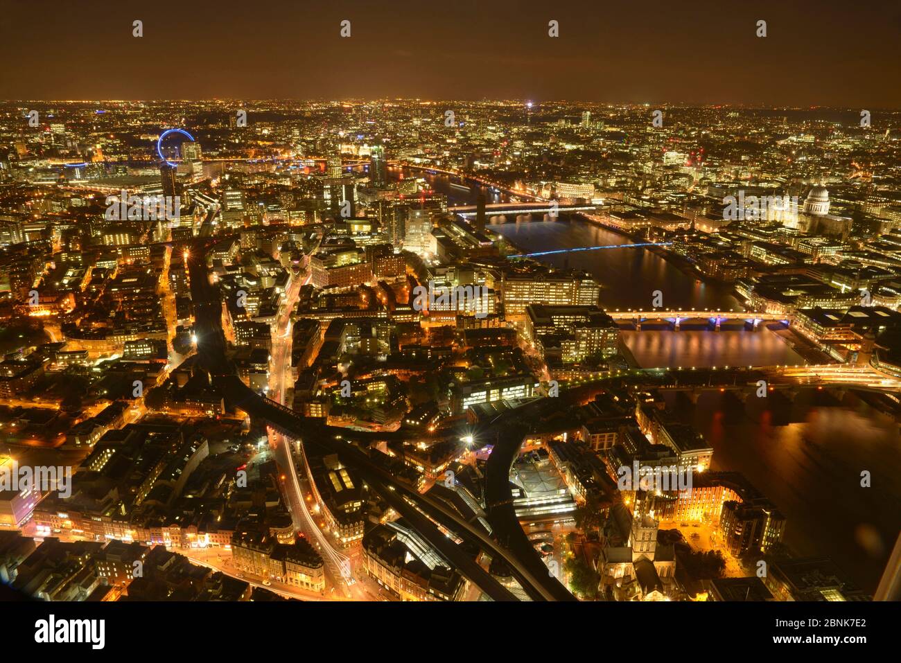Uk lit up night aerial hi-res stock photography and images - Alamy