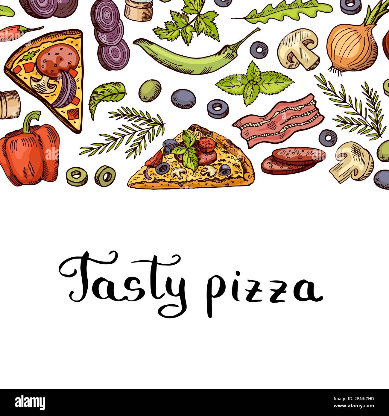 Vector cooking pizza background with place for text Stock Vector Image ...