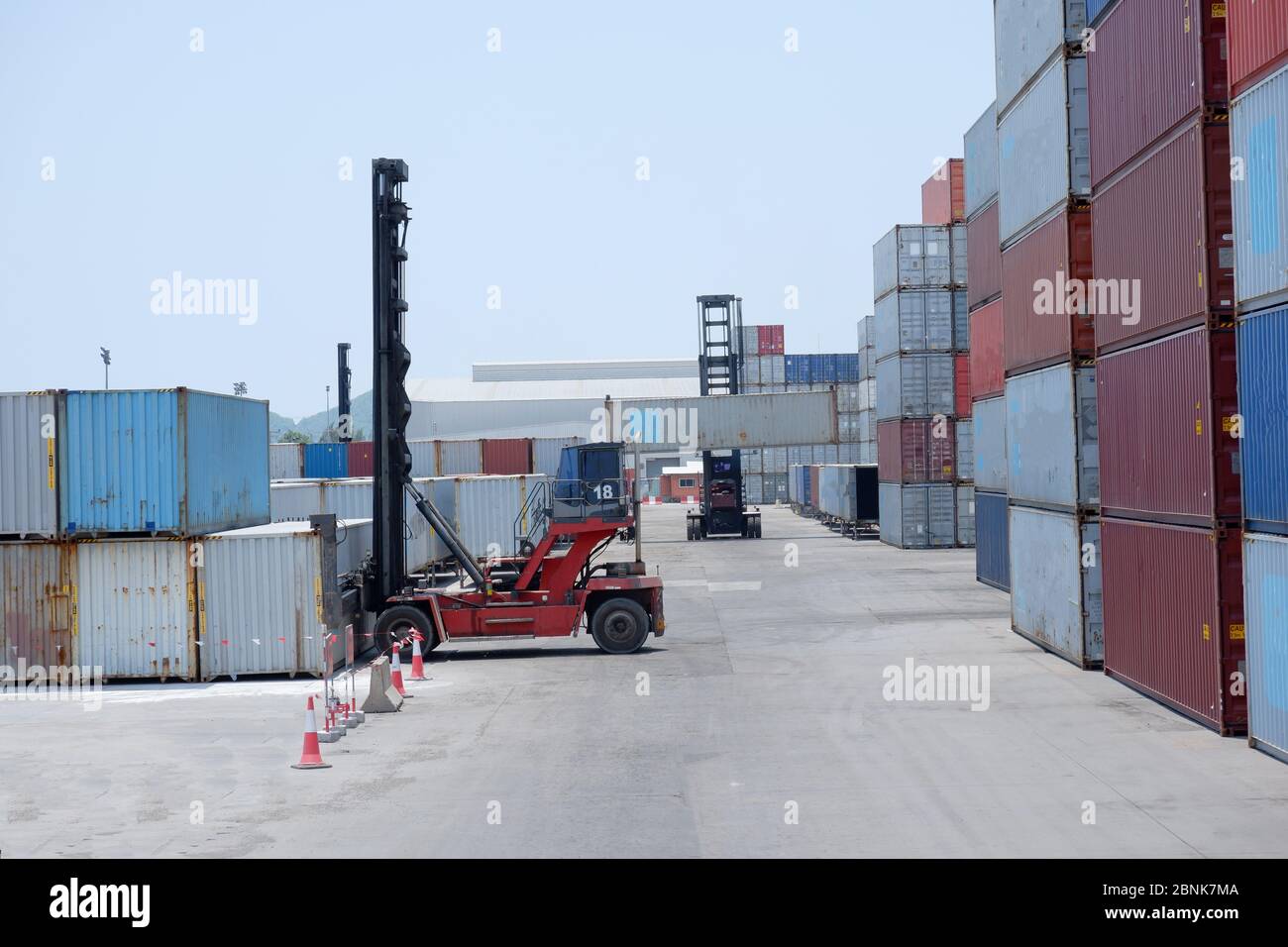 Container terminal International transport logistics Stock Photo - Alamy