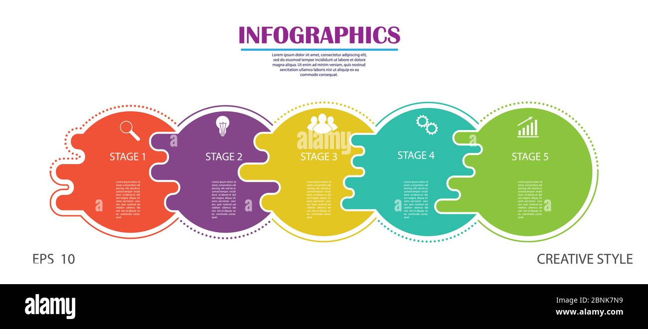 Infographics. Stock vector template of five stages. For web page design ...