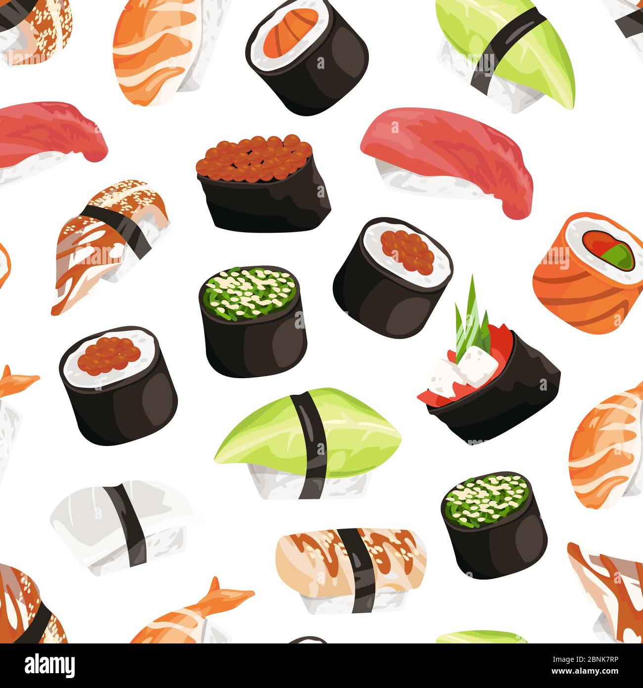 Vector cartoon sushi types pattern Stock Vector Image & Art - Alamy