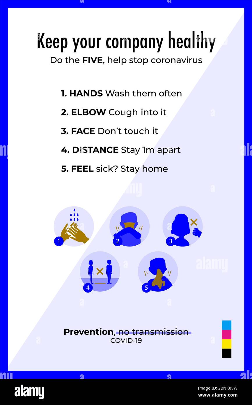 Coronavirus Info Warning Office Poster A4 Print Stock Vector Image ...