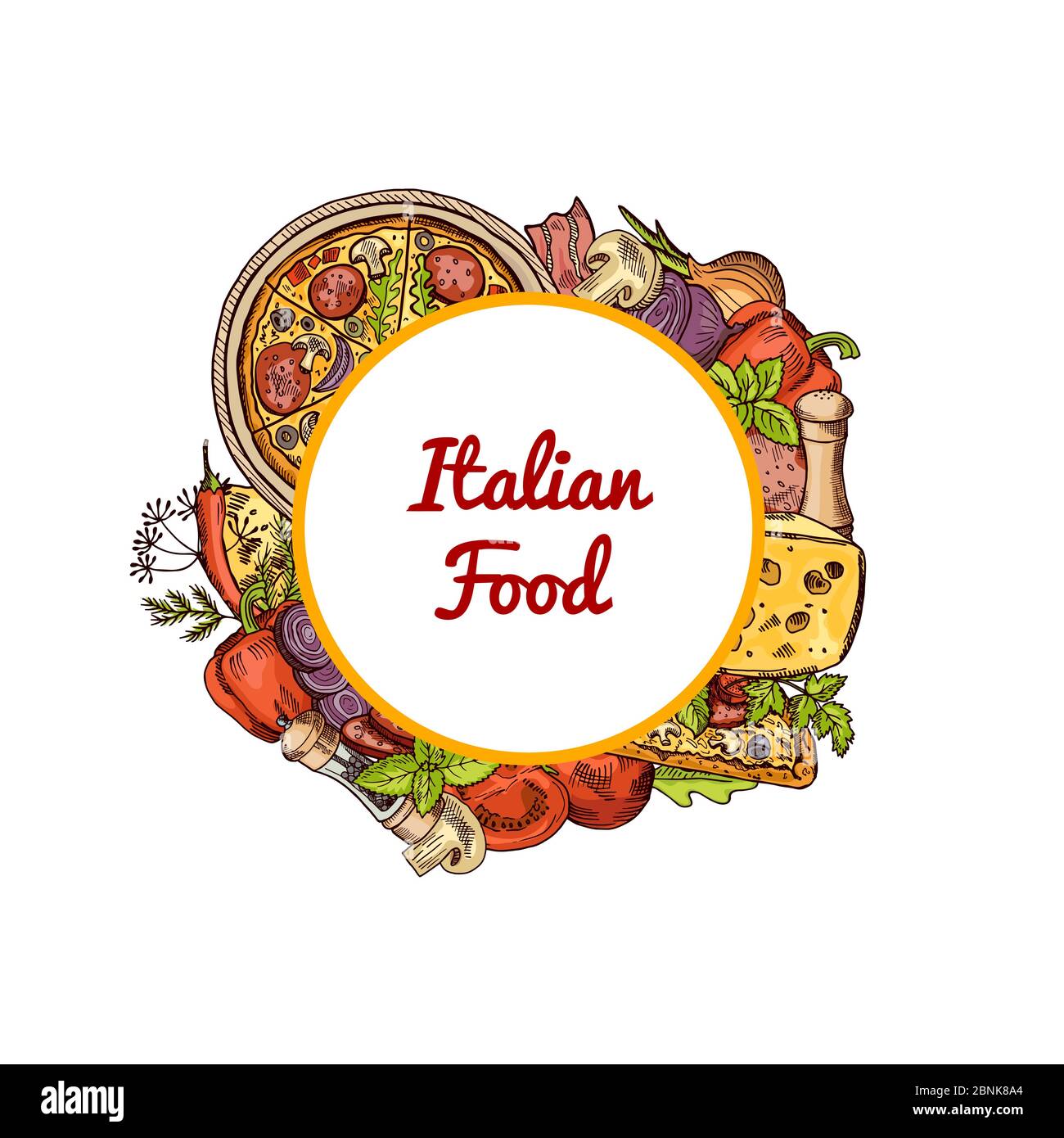 Dill bacon pepper tomato Stock Vector Images - Alamy