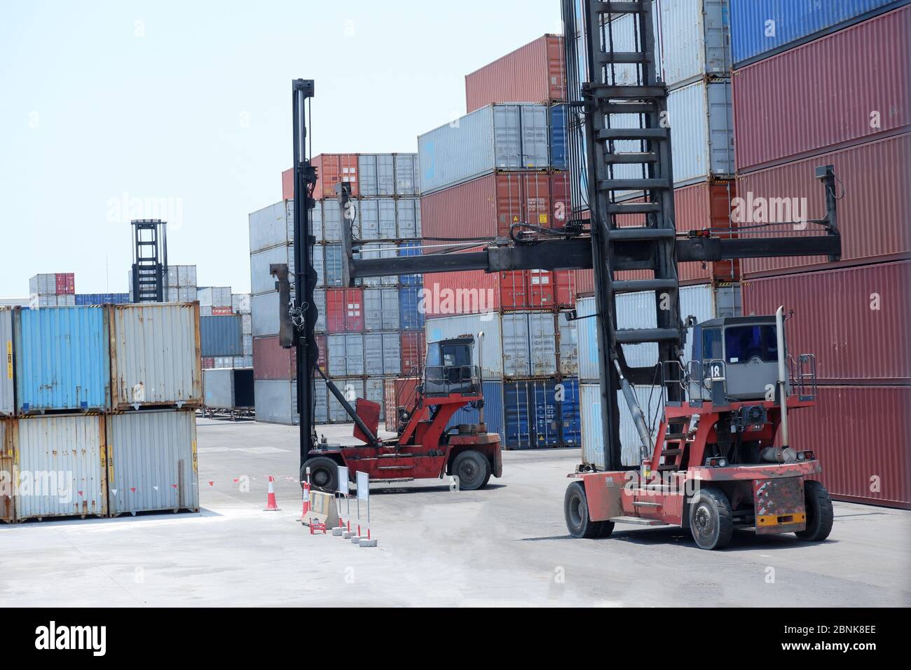 Container terminal International transport logistics Stock Photo - Alamy