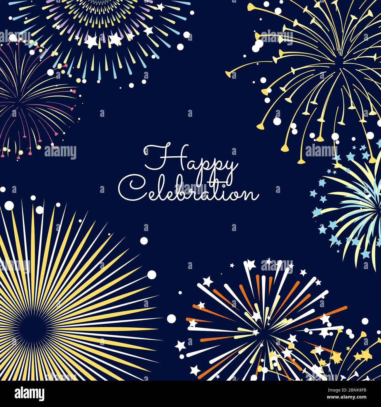 Vector fireworks background illustration with place for text Stock ...