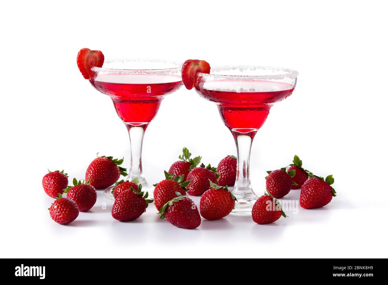 Strawberry cocktail drink in glass isolated on white background Stock ...