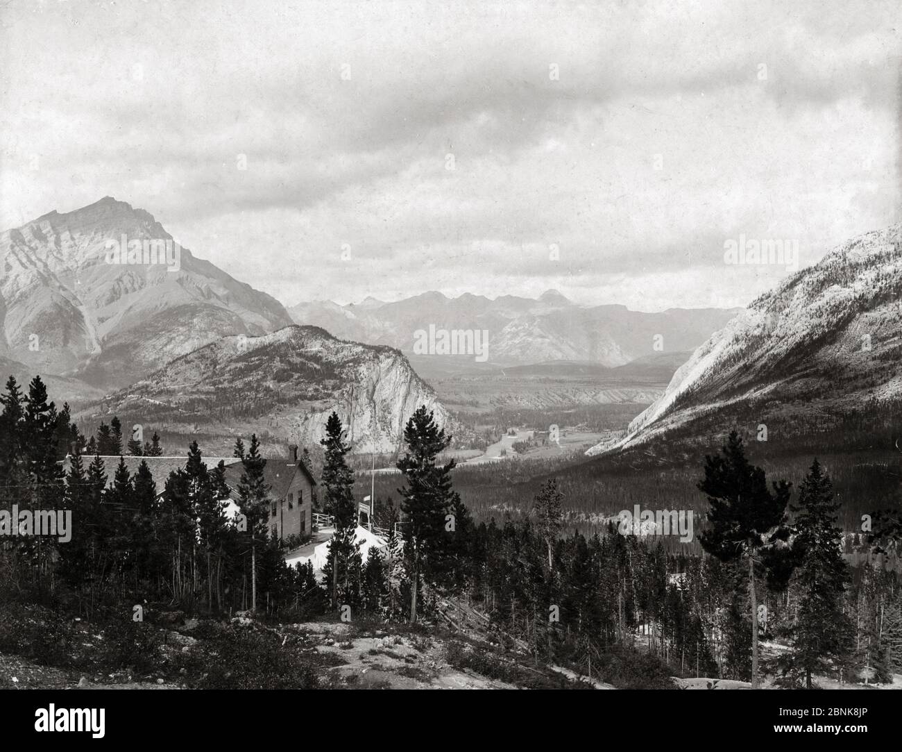 View from the upper Hot Springs Banff National Park, Canada Stock Photo ...