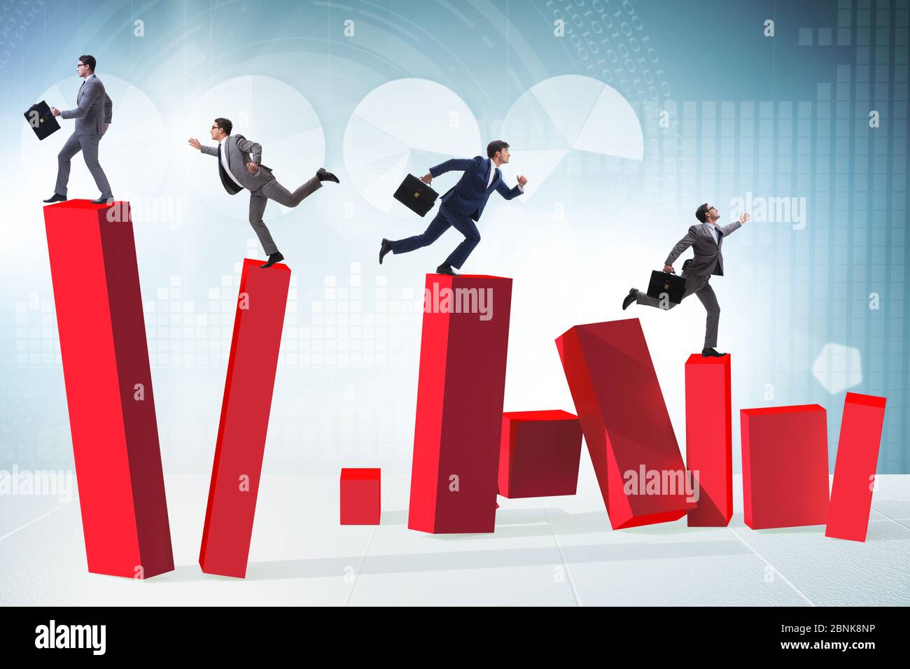 Business people in the collapsing economy concept Stock Photo - Alamy