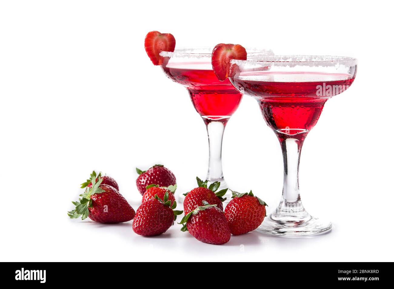 Strawberry cocktail drink in glass isolated on white background Stock ...