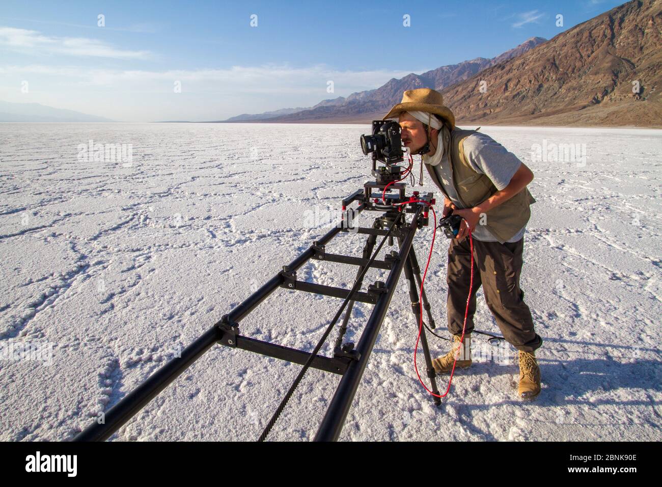 German Wildlife Cameraman, Rolf Steinmann, setting up a tracking time ...