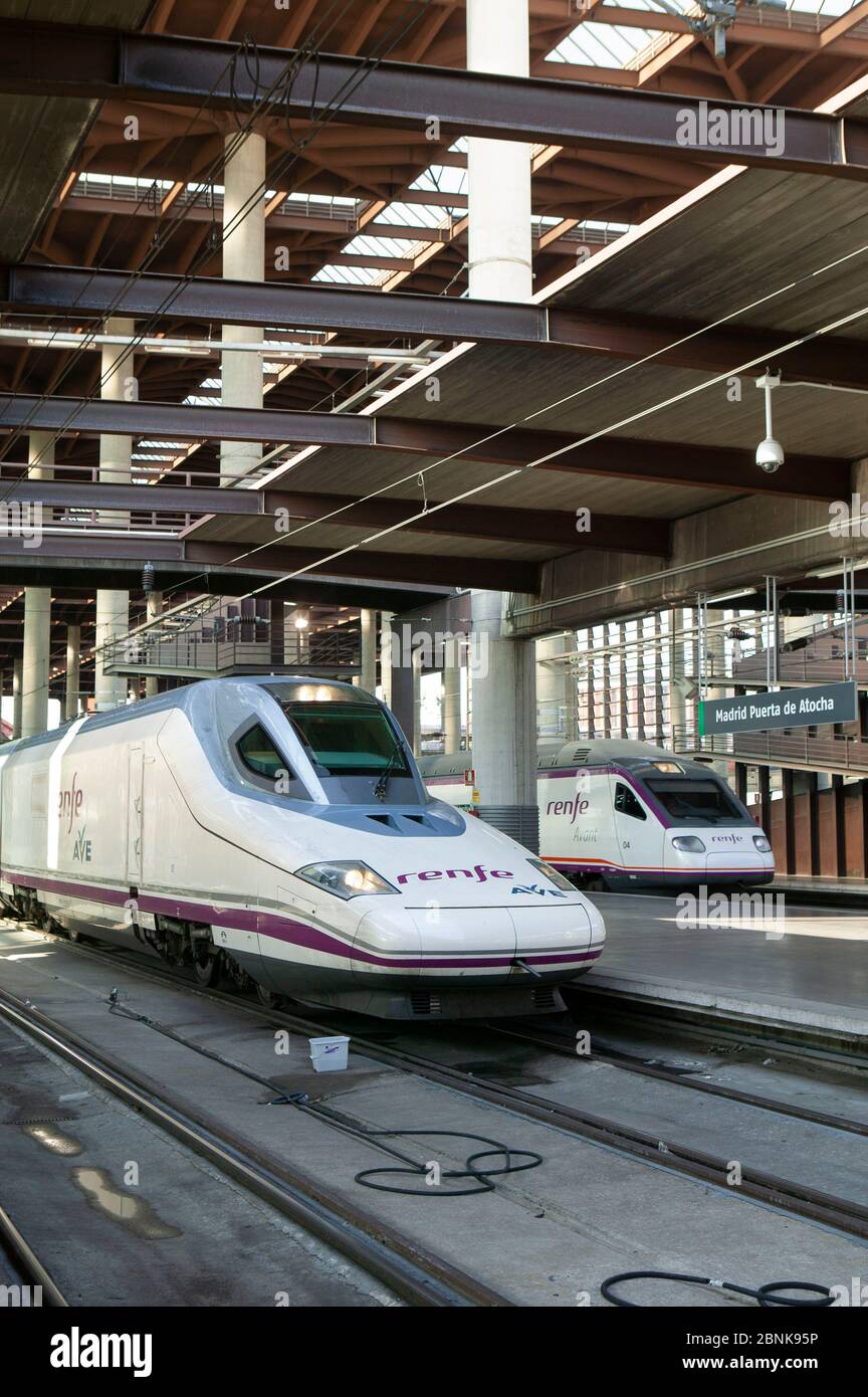 Talgo model high-speed train on the Spanish railway network Stock Photo ...