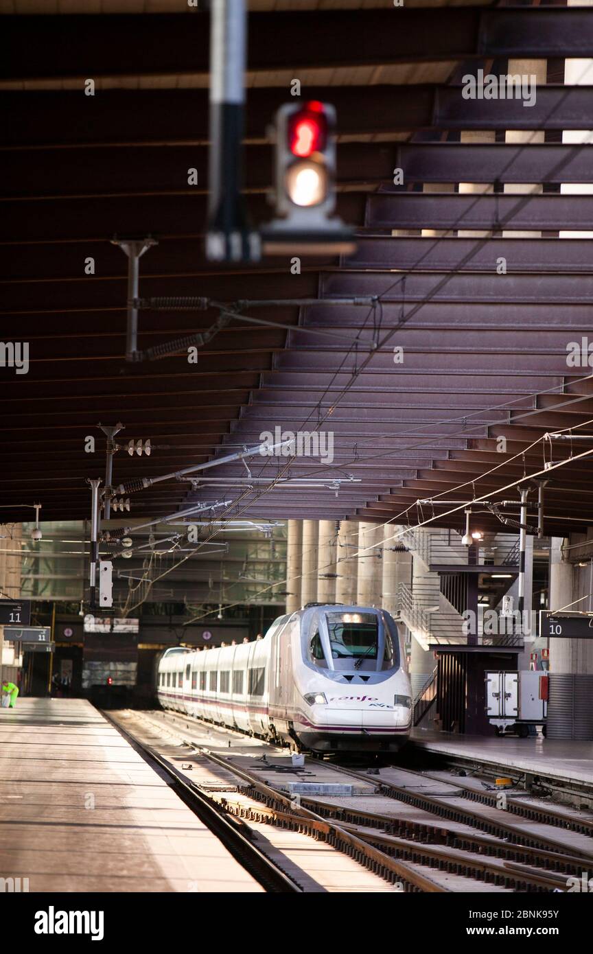Talgo model high-speed train on the Spanish railway network Stock Photo ...