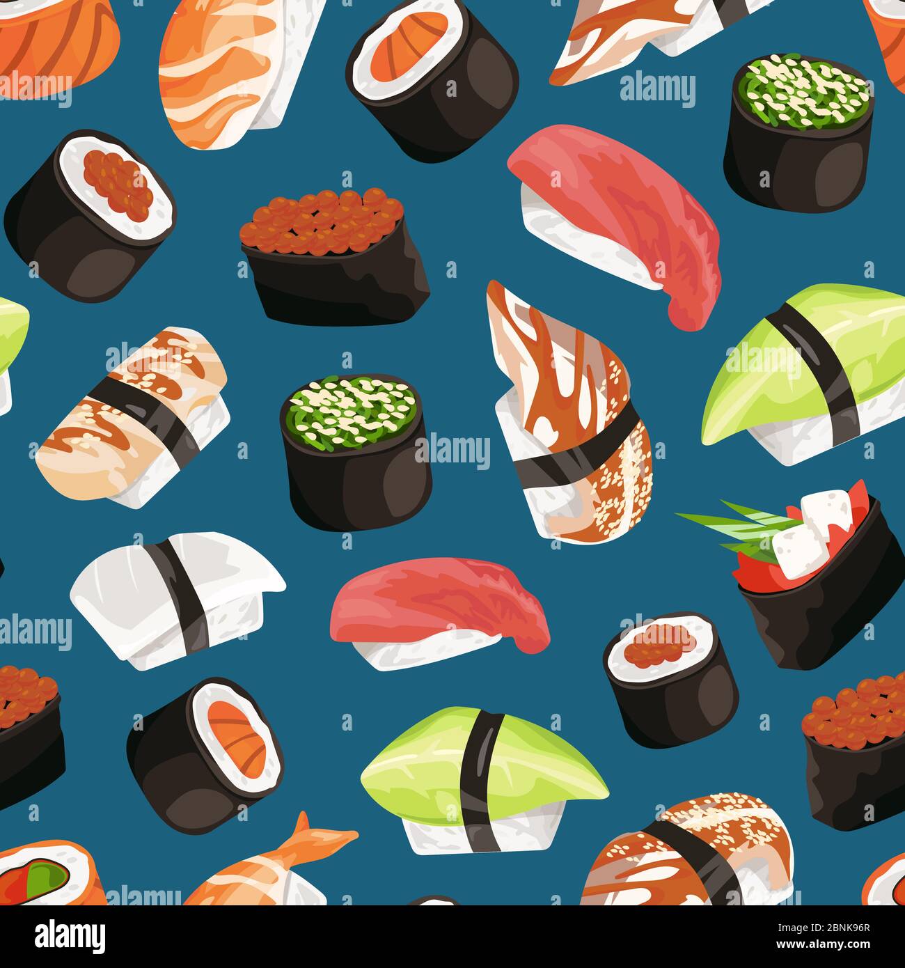Vector cartoon sushi types pattern Stock Vector Image & Art - Alamy