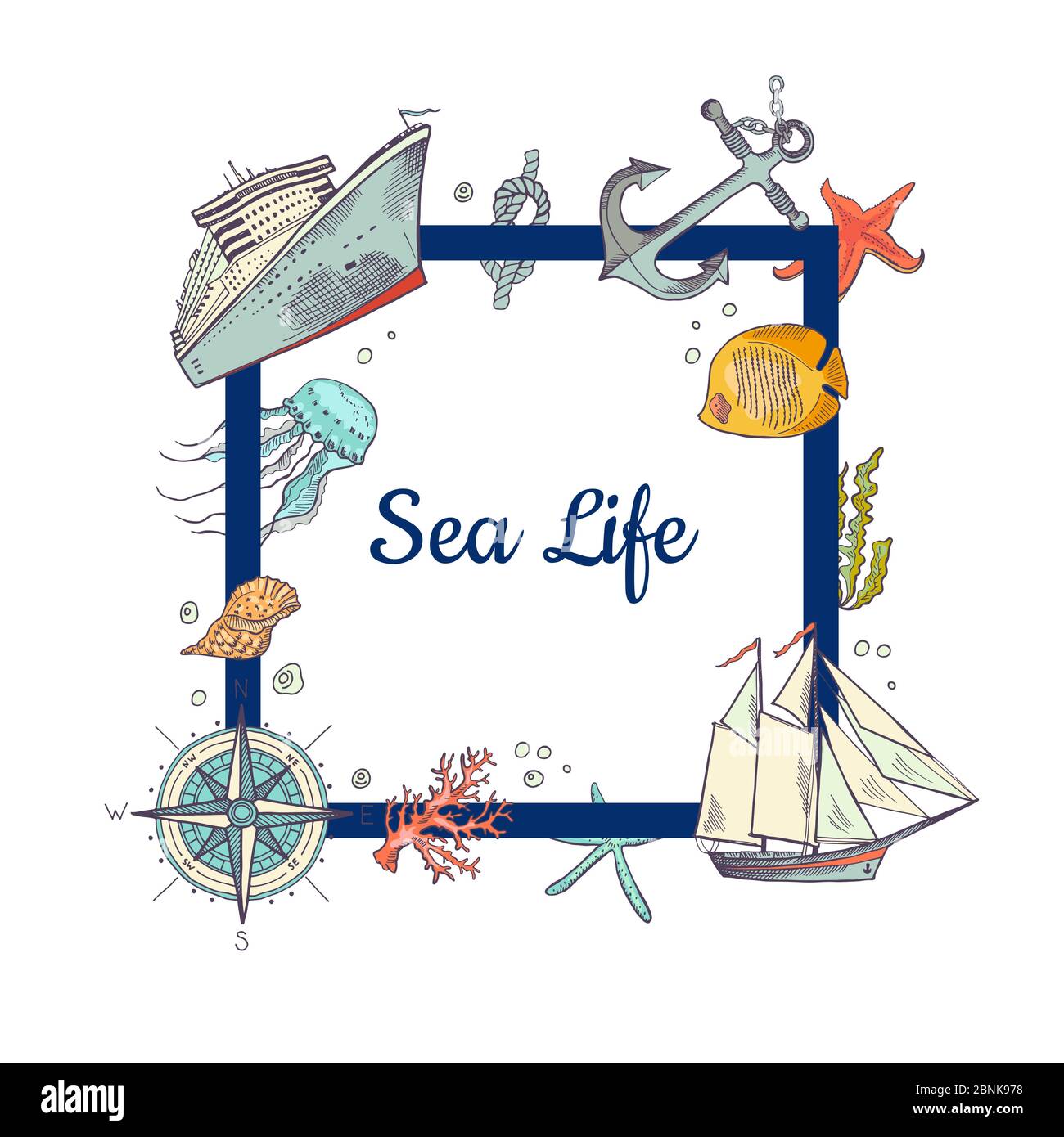 Sea banner place text Cut Out Stock Images & Pictures - Alamy