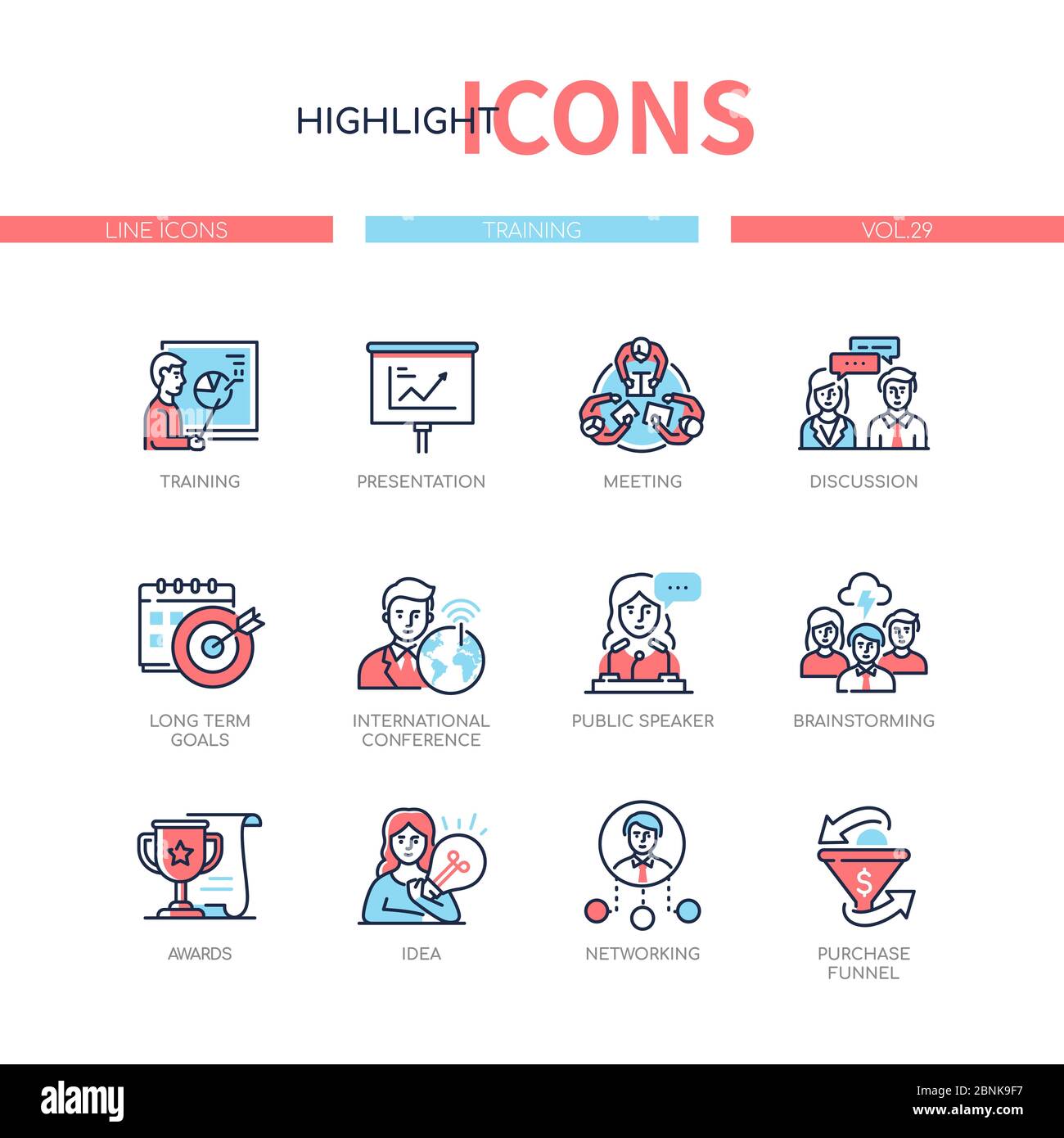 Business workflow outline icons Stock Vector Images - Alamy