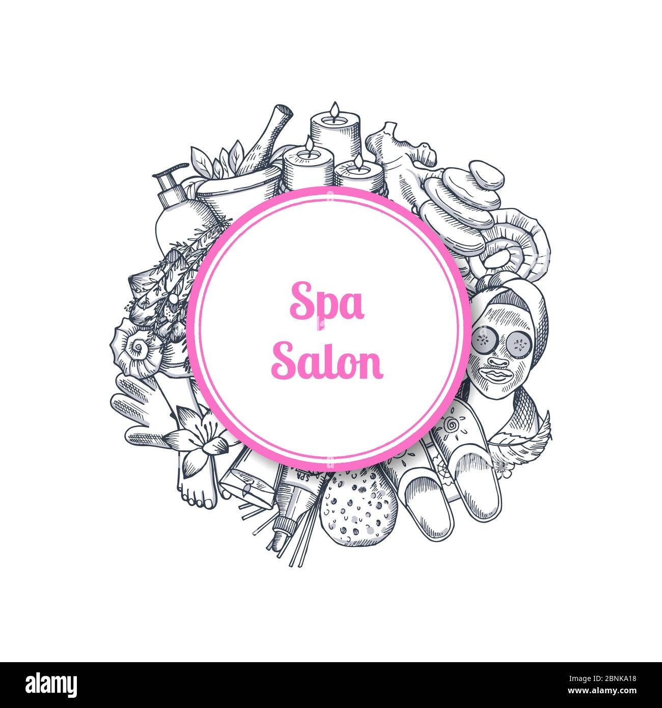 Vector hand drawn spa elements Stock Vector Image & Art - Alamy