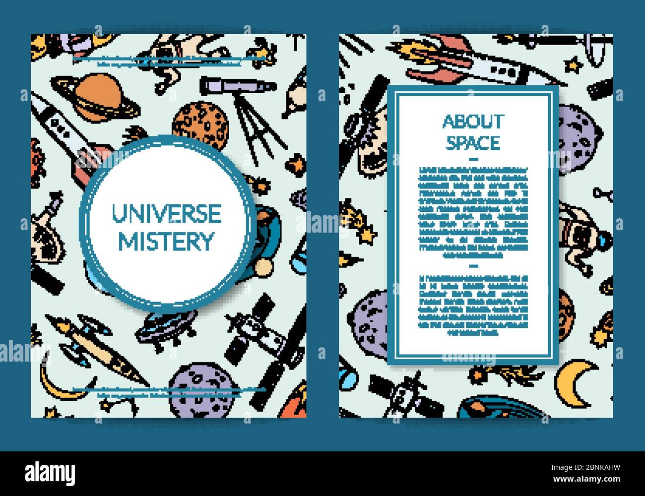 Vector hand drawn space science elements card Stock Vector Image & Art ...